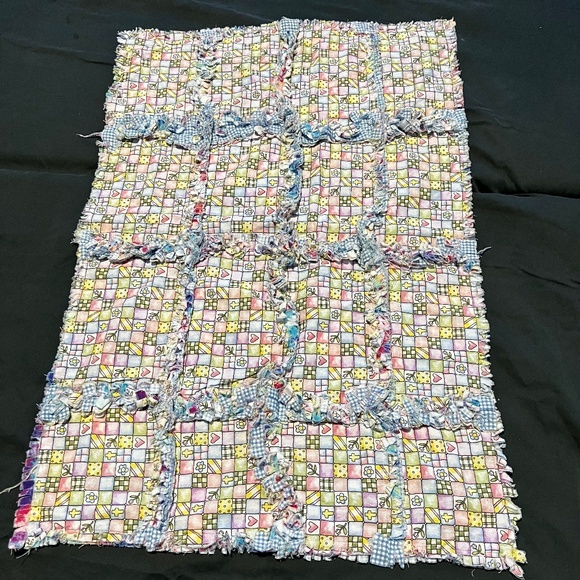 Hand Crafted | Bedding | New Hand Crafted Ruffled Blue Rag Baby Quilt ...
